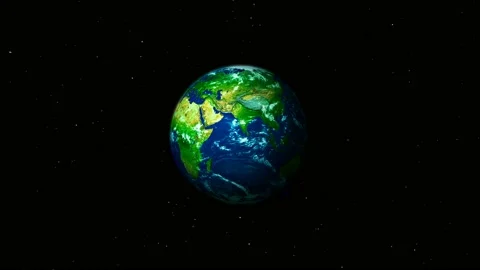 3d rotated zoom in realistic planet eart... | Stock Video | Pond5