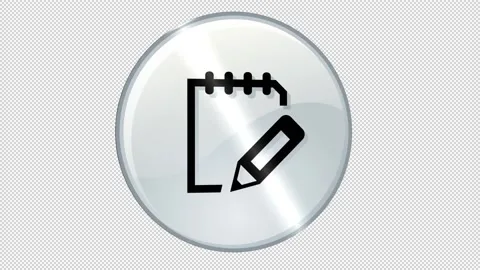 3d rotating NOTEPAD button animation in ... | Stock Video | Pond5