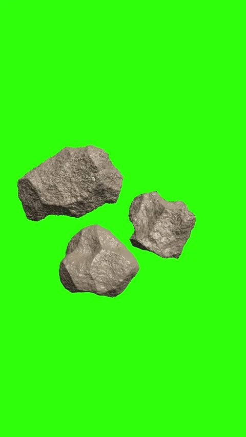 3d Rotating Rocks animation on green scr... | Stock Video | Pond5