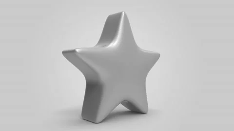 3d rotation of gray cartoon star on colo... | Stock Video | Pond5