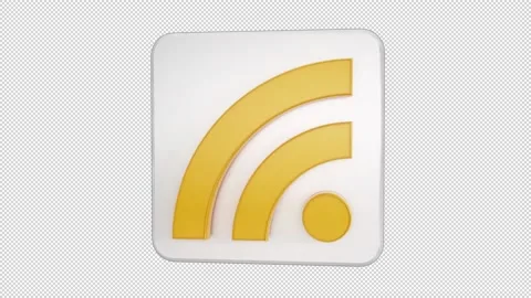 3d RSS Animated Loopable Icon with alpha... | Stock Video | Pond5