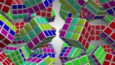3D Rubik's Cube Falling Animation. Rubik... | Stock Video | Pond5