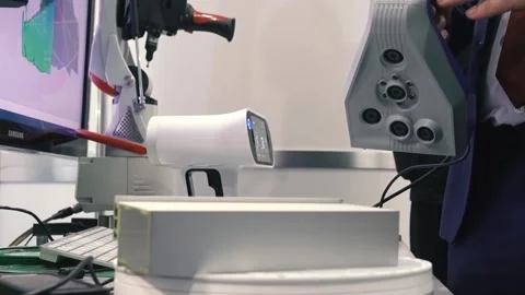 3D scanner with texture mapping. 3-D sca... | Stock Video | Pond5