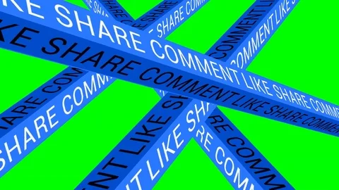 3D Like Share Comment on GREEN SCREEN | Stock Video | Pond5