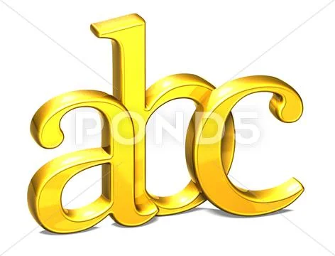 3d shiny gold letter abc on white background: Royalty Free #30365174