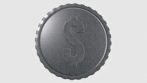 3D Silver Coin Rotating on a Transparent... | Stock Video | Pond5
