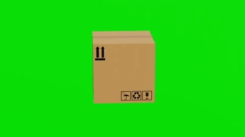 3D Single cargo box rotating on green sc... | Stock Video | Pond5