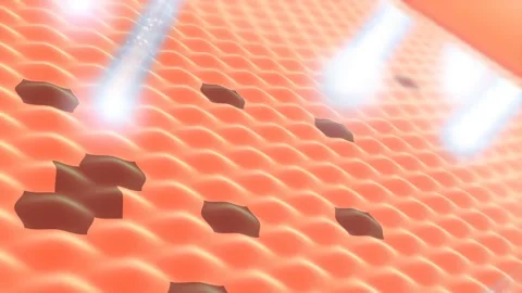 3D Skin Layers With Cell Repair Effect. | Stock Video | Pond5