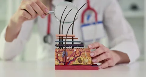 3D skin model and visual guide to skin a... | Stock Video | Pond5