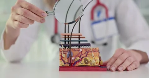 3D skin model a visual guide to skin ana... | Stock Video | Pond5