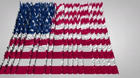 3d sound wave chart textured with the US... | Stock Video | Pond5