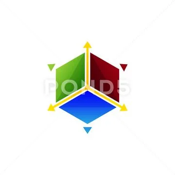 3d space perspective axis vector logo template ~ Clip Art #227113535