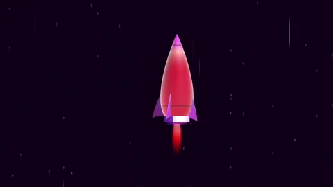 3D space rocket animation in cartoon sty... | Stock Video | Pond5