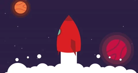 3d space rocket background animation spi... | Stock Video | Pond5