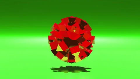 3d sphere animation, techno low poly bal... | Stock Video | Pond5
