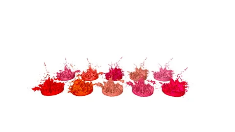3d splashes of paint dance in 4k on whit... | Stock Video | Pond5