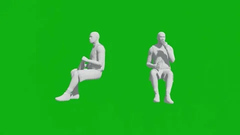 3d sports man on green screen in sitting... | Stock Video | Pond5