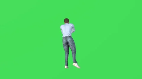 3d sports man on green screen catching f... | Stock Video | Pond5