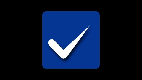 3d square shape check mark icon animatio... | Stock Video | Pond5