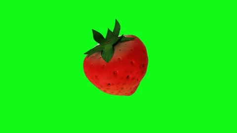 3D strawberry rotate on a green screen b... | Stock Video | Pond5