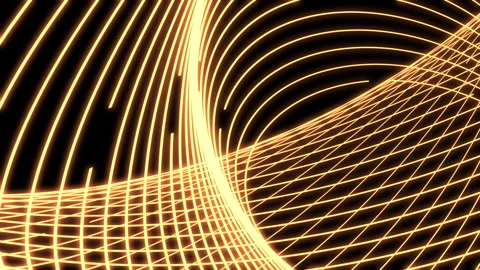 3D Streamline Drawing Yellow VJ Loop 02 ... | Stock Video | Pond5