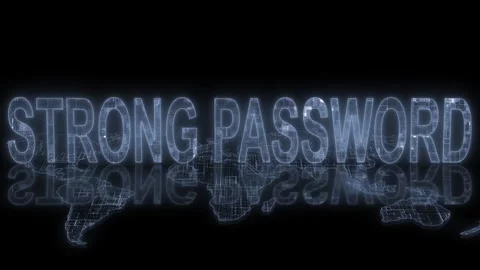 3d strong password text technology earth... | Stock Video | Pond5