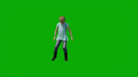 3D student girl animated on green screen... | Stock Video | Pond5