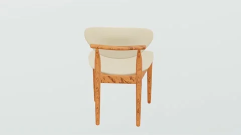 3D stylish wooden chair rotating on whit... | Stock Video | Pond5