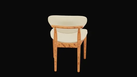 3D stylish wooden chair rotating on blac... | Stock Video | Pond5