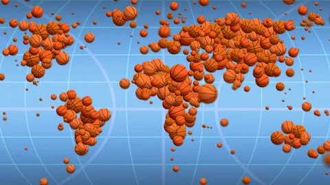 3d Stylized Animation of World Map with ... | Stock Video | Pond5