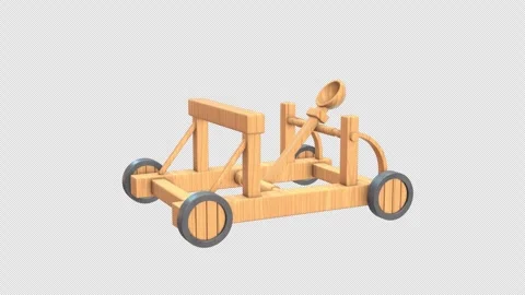 3D Stylized Catapult Rotating on a Trans... | Stock Video | Pond5