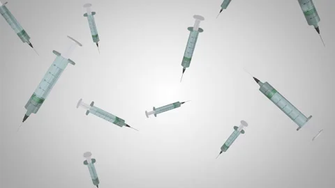 3D Syringes Falling Loop | Stock Video | Pond5
