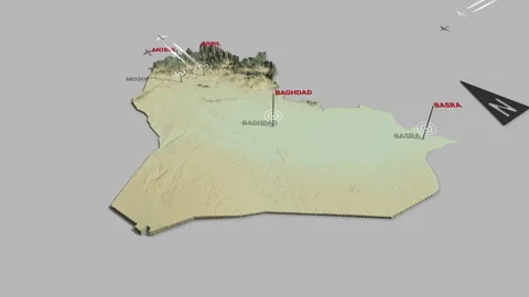 Iraq Map Terrain Stock Videos – Royalty-Free HD & 4K Videos