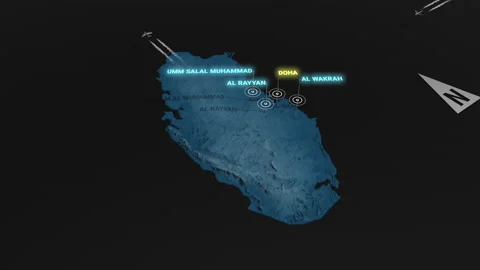 Qatar 3D Map Stock Video Footage | Royalty Free Qatar 3D Map Videos | Pond5