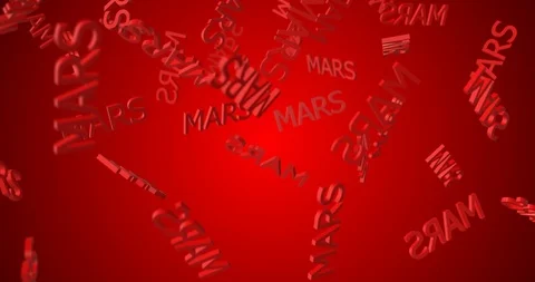 3d text MARS falling | Stock Video | Pond5
