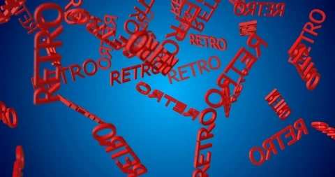 3d text RETRO falling | Stock Video | Pond5