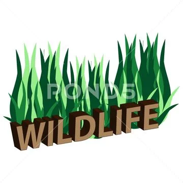 3D text wildlife isolated on white background. Vector illustration ...