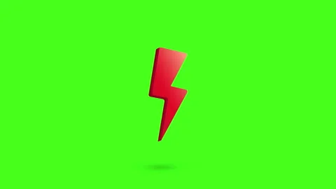3D thunder bolt on green screen backgrou... | Stock Video | Pond5