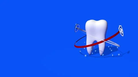 3D Tooth on Blue Background with Safety ... | Stock Video | Pond5