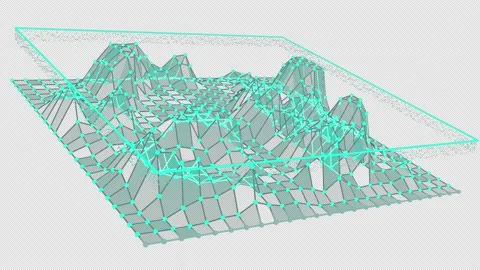 3d topography light blue color wireframe... | Stock Video | Pond5