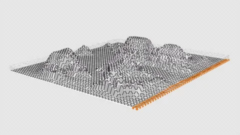 3d topography orange color wireframe sca... | Stock Video | Pond5