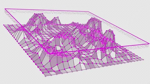 3d topography pink color wireframe scann... | Stock Video | Pond5