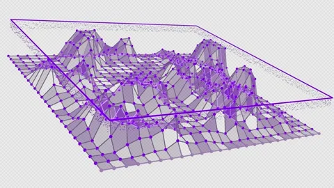 3d topography purple color wireframe sca... | Stock Video | Pond5