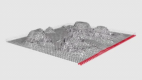 3d topography red color wireframe scanni... | Stock Video | Pond5