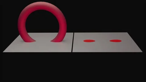 3d torus interacting with 2d plane. 3d a... | Stock Video | Pond5