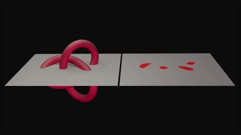 3d torus knot interacting with 2d plane.... | Stock Video | Pond5