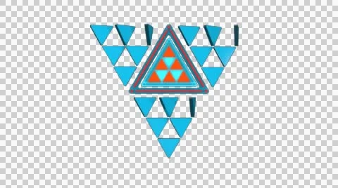 3D TRIANGLE GLASS ARTWORK LOADING ICON L... | Stock Video | Pond5