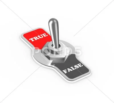 3d true false toggle switch button: Royalty Free #48045662