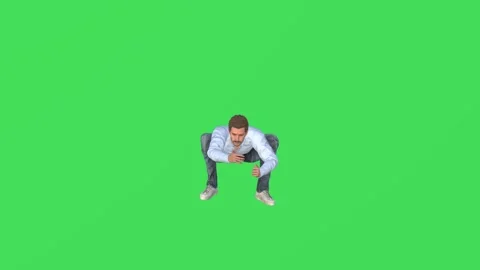 3D urban man in green screen milking cow... | Stock Video | Pond5