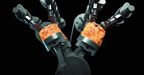 3D V8 Engine Animation. Pistons And Cran... | Stock Video | Pond5